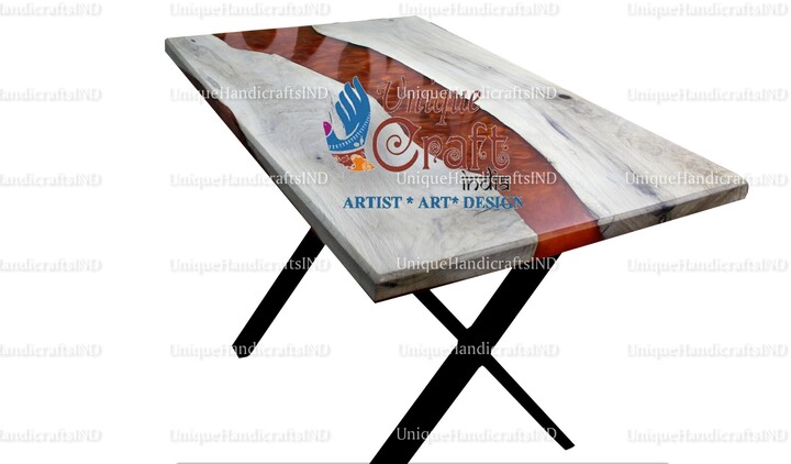 Etsy Custom Made Orange Resin Epoxy Wood Dining, Kitchen, Office Desk ...