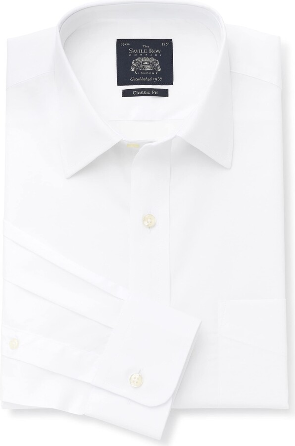 The Savile Row Company London Men's Classic Fit Cotton Poplin Long ...