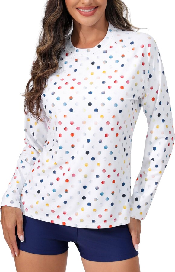 ALLTOKE Womens Two Piece Long Sleeve Rash Guard Sets with Built in Bra ...