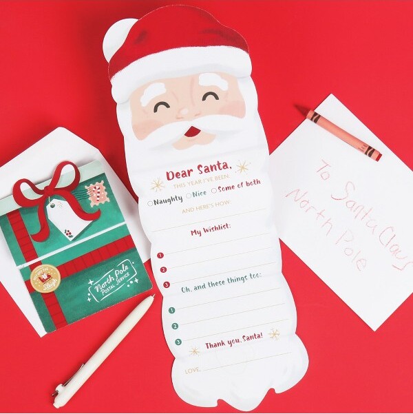 Big Dot of Happiness Letters to Santa Kit, Christmas Wish List, Kids ...
