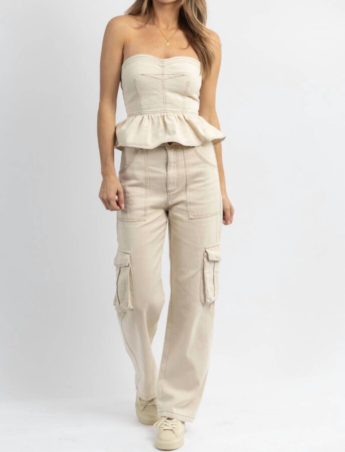 Sofie the Label Tayla Cargo Set In Beige - ShopStyle Tops