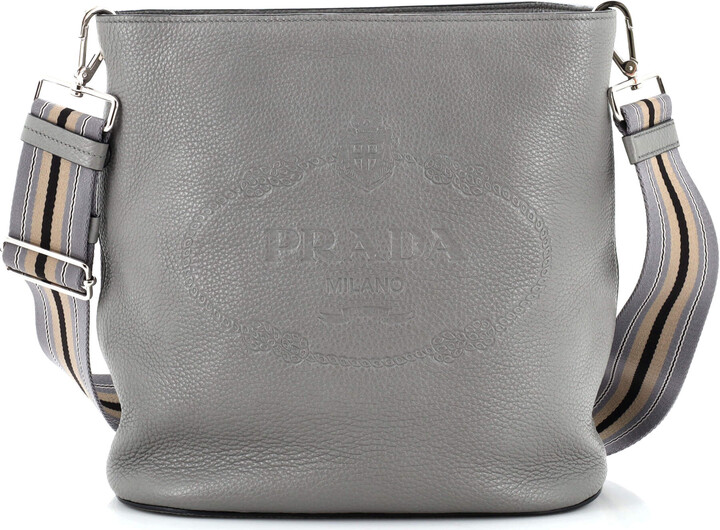 Prada Logo Bucket Messenger Bag Vitello Phenix Medium - ShopStyle