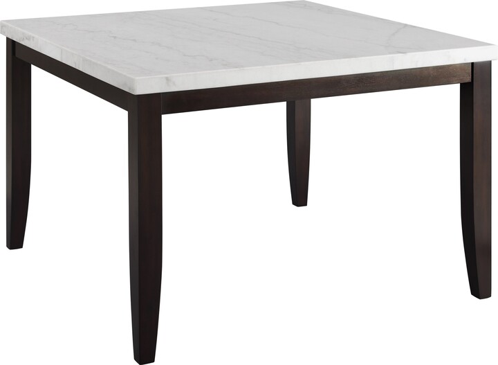 Fairfax 54 inch Square White Marble Counter Height Dining Table by ...