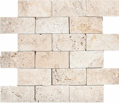 Parvatile Split Face 0.63" x 12" Travertine Brick Joint Mosaic Wall ...