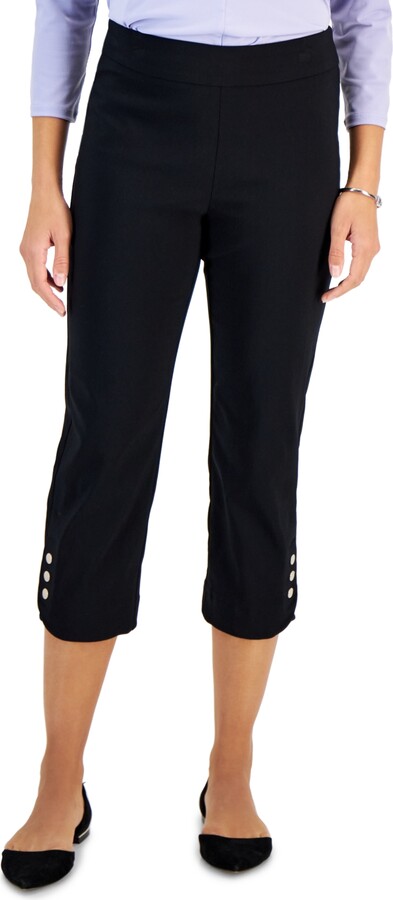 JM Collection Women's Snap-Hem Pull-On Capri Pants, Created for Macy's ...
