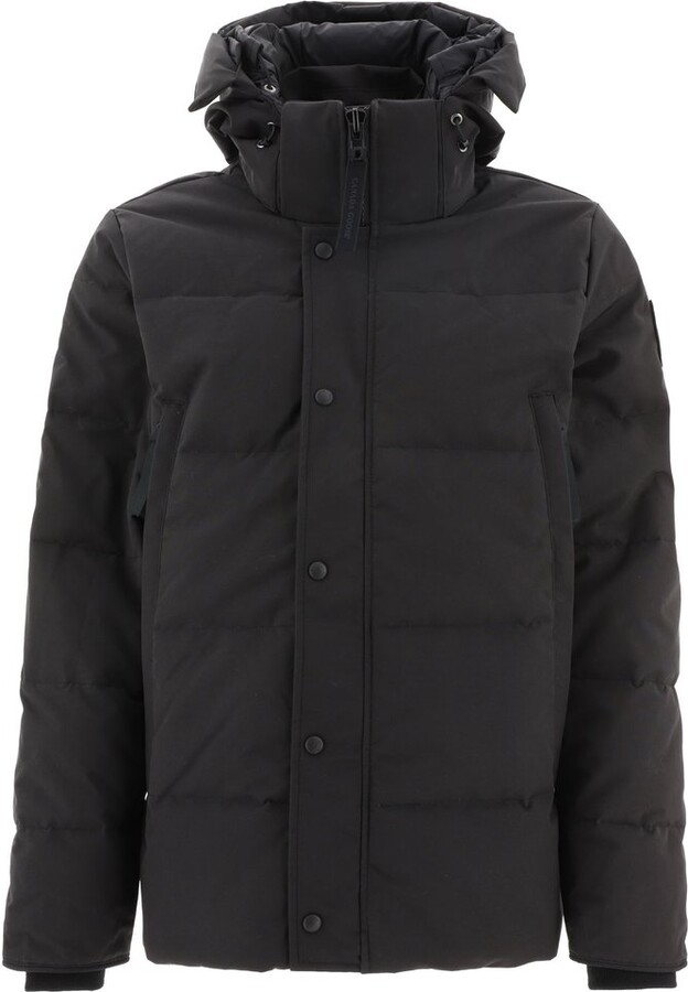Canada Goose Logo Patch Zip-Up Down Jacket - ShopStyle