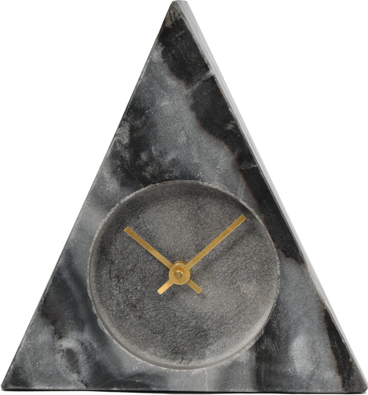 Libra Interiors Grey Marble Triangular Mantel Clock - ShopStyle