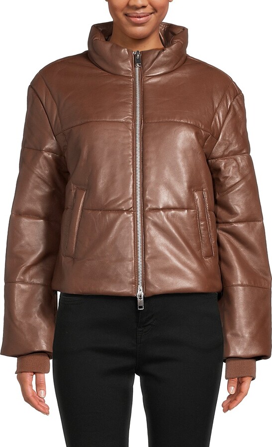 Walter Baker Lorenza Lamb Leather Puffer Jacket - ShopStyle