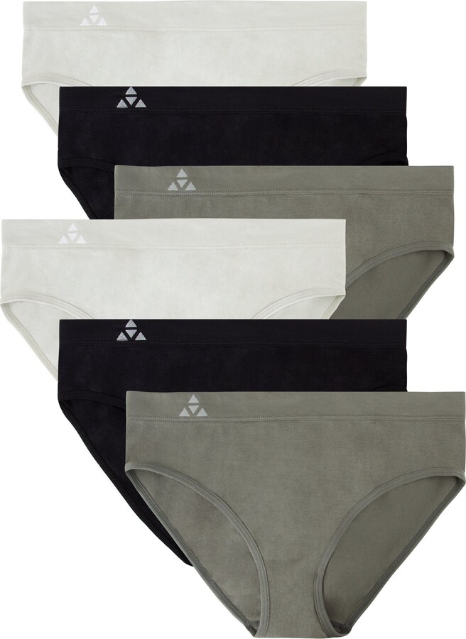 Balanced Tech Women's Seamless Bikini Panties 6-Pack - Grey/Charcoal ...