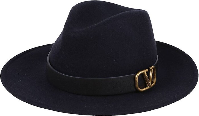 Valentino VLogo Signature Flat Peak Fedora Hat - ShopStyle