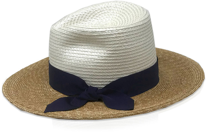 Gigi Burris Millinery Drake Tricolor Straw Fedora Hat - ShopStyle
