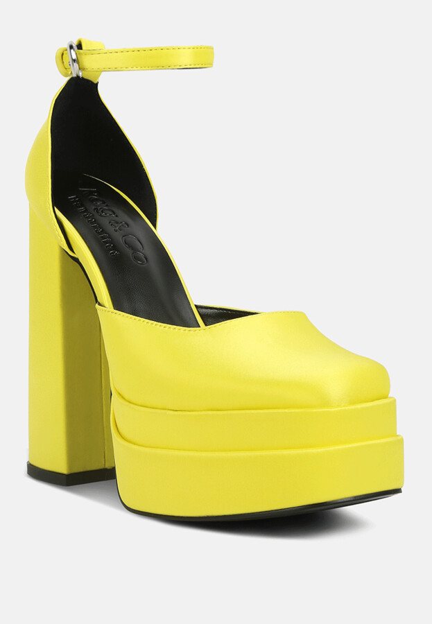 Rag & Co MARTINI Yellow Sky High Platform Sandals - ShopStyle
