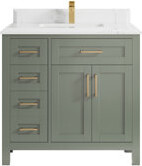 Willow Collections Cambridge 36 In. W X 22 In. D Center Sink Bathroom ...