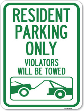 SignMission Resident Parking Only, Violators Will Be Towed (With ...