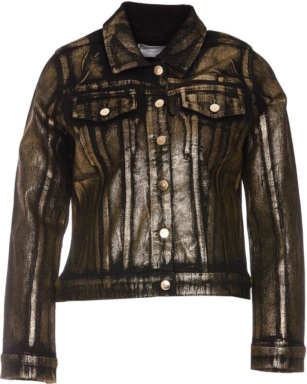 Madison.Maison Metallized Effect Buttoned Denim Jacket - ShopStyle