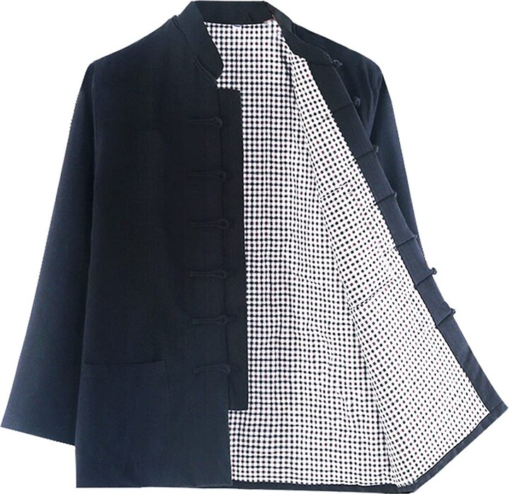 ZHOUXIAO Winter Tang Suit 100% Cotton Men Tai Chi Uniform Long Sleeve ...
