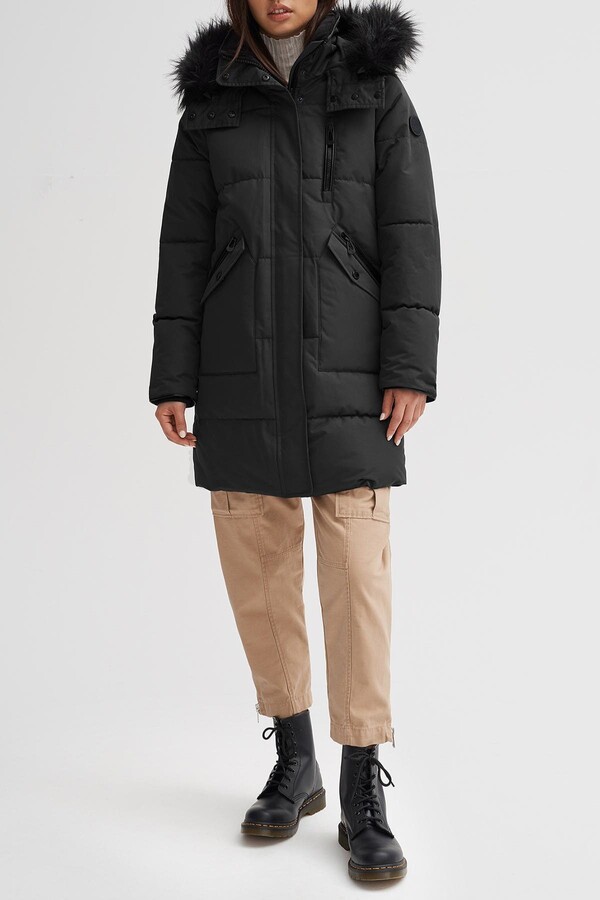 Noize Meg Faux Fur Trim Parka Coat - ShopStyle