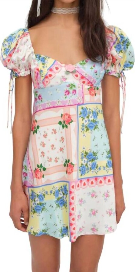 For Love & Lemons Cassandra Mini Dress In Blue - ShopStyle