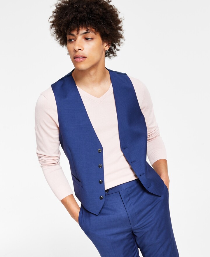 Calvin Klein Men's Slim-Fit Wool Infinite Stretch Suit Vest - ShopStyle