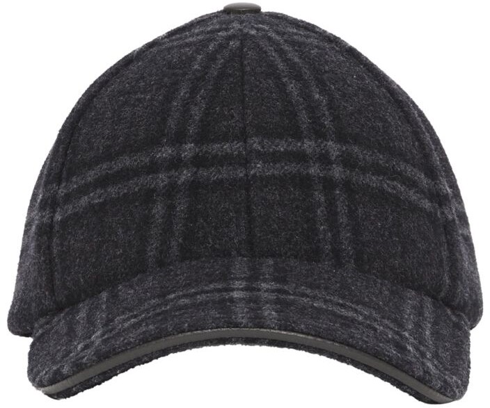 Burberry Wool-Cashmere Check Baseball Cap - ShopStyle Hats