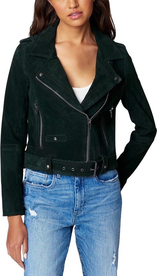 Blank NYC Womens Real Suede Moto Jacket - ShopStyle