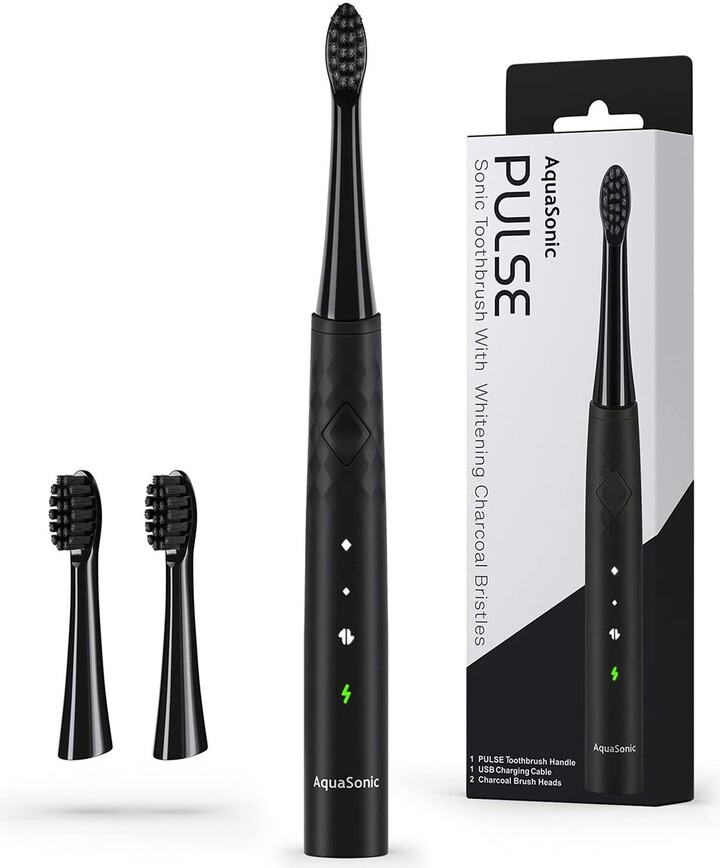 AQUASONIC Pulse Ultra Whitening Electric Toothbrush - Midnight Black ...