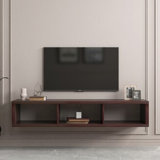 GEROJO Modern Shallow Floating TV Console for 60-Inch TV, Wall Mounted ...