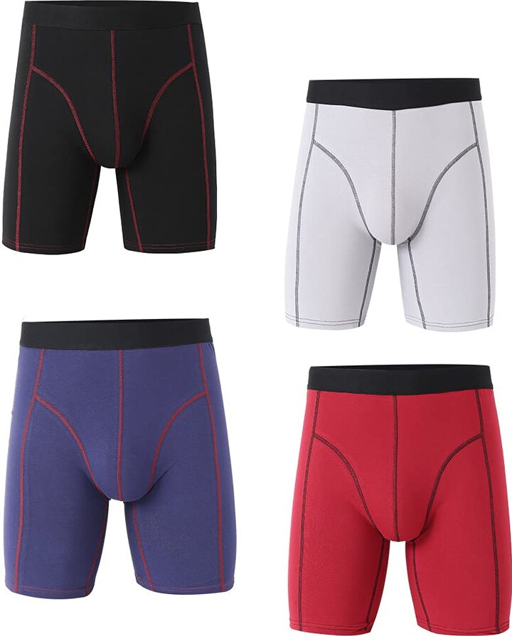 DODOMIAN Men's Boxer Shorts Long Leg Cotton Underwear for Men Long ...