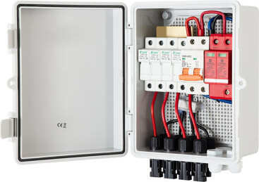 VEVOR PV Combiner Box, 4 String with 15A Rated Current Fuse, 63A ...