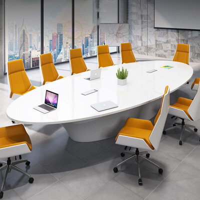 Inbox Zero Kulyash White Racetrack Table - ShopStyle