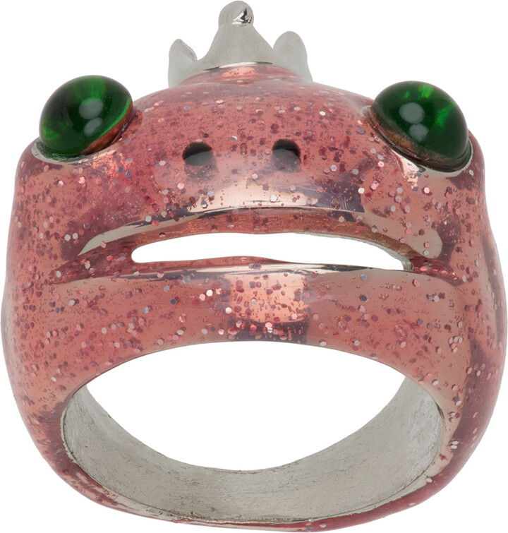 Collina Strada Pink Glitter Frog Ring - ShopStyle