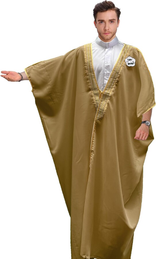 Desert Dress Bisht Cloak Arab Dress Thobe Saudi Mens Robe Eid Coat ...