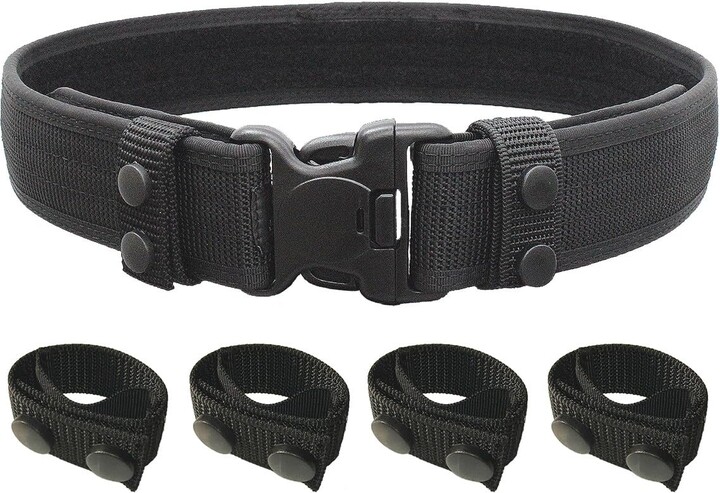 AOXEXOB Duty Belt with 4 Two-ply Belt Keepers 2" Police Duty Belt Law ...