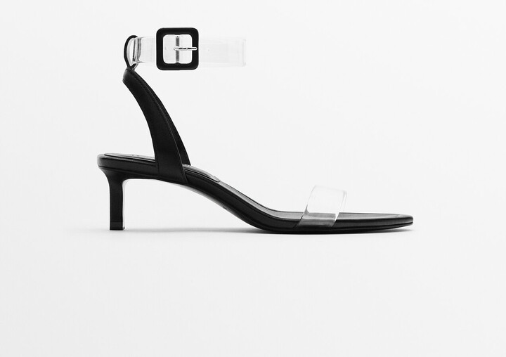 Massimo Dutti Vinyl Heeled Sandals - ShopStyle