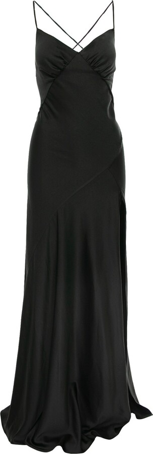 ROSERRY - Seville Satin Maxi Dress In Black - ShopStyle