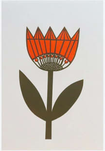 Claire Spencer Retro Tulip Linocut Print - ShopStyle Artwork