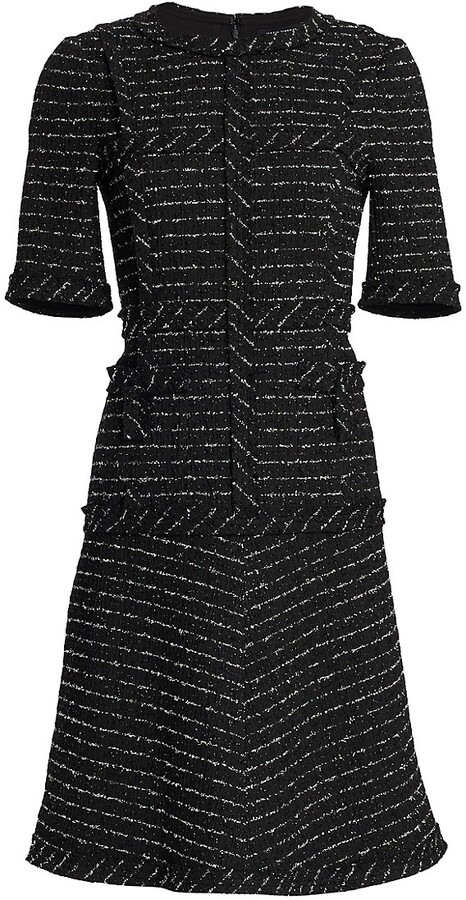 Teri Jon by Rickie Freeman Metallic Striped Tweed Sheath Dress - ShopStyle