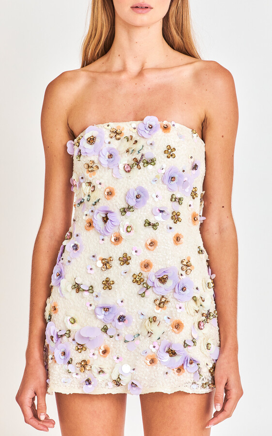 LoveShackFancy Dejna Sequin-Detailed Mini Dress - ShopStyle