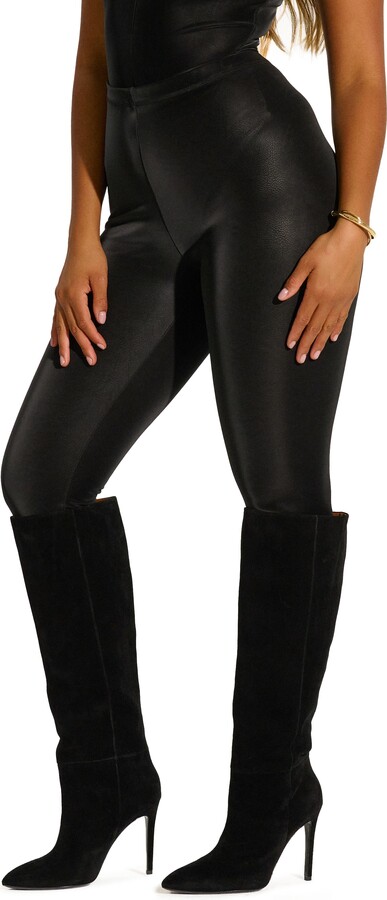 Naked Wardrobe Liquid Faux Suede Bae-sic Boo Leggings - ShopStyle
