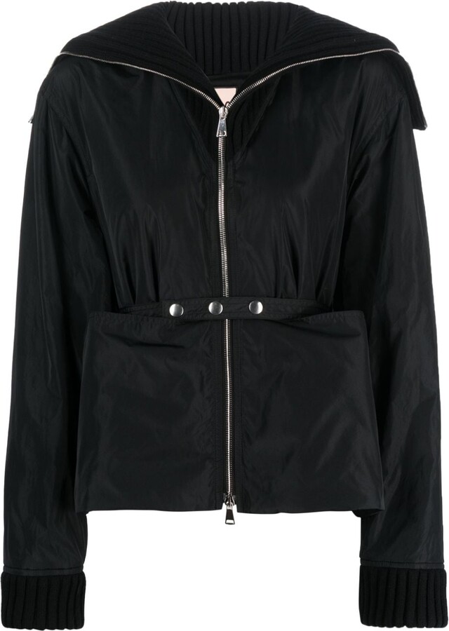 Plan C Wide-Neck Ribbed-Knit Cotton Jacket - ShopStyle