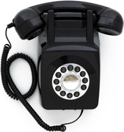 GPO Retro GPO746WBLK 746 Wall Mount Push Button Telephone - Black ...