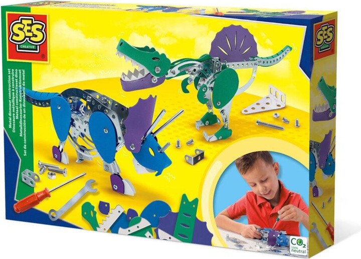 SES Creative Triceratops and Spinosaurus Metal Dinosaur Construction ...
