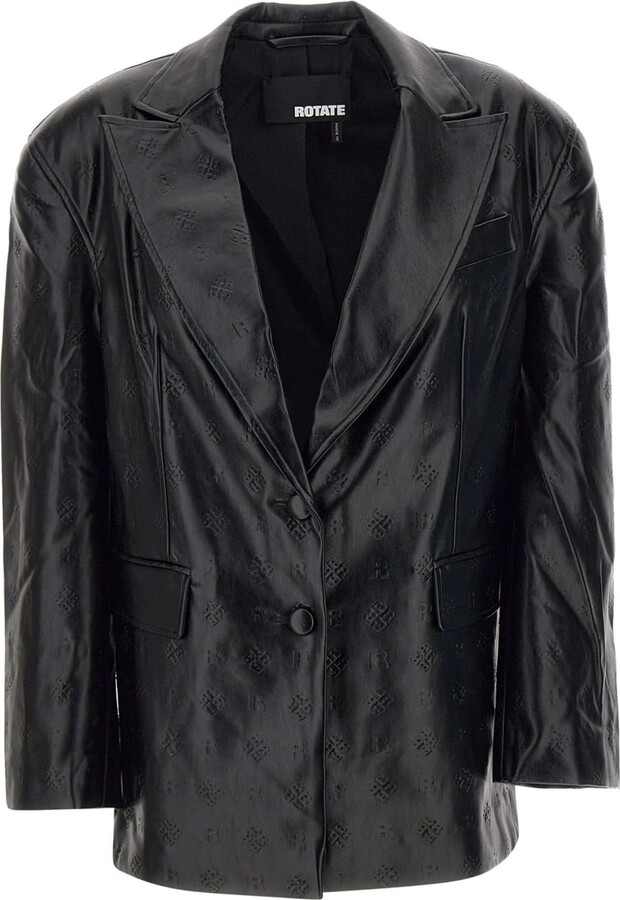 Rotate by Birger Christensen embossed Logo Vegan Leather Jacket - ShopStyle