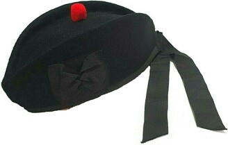 UNEED Scottish Glengarry Hat Scottish Wool Piper Bonnet Black Highland ...