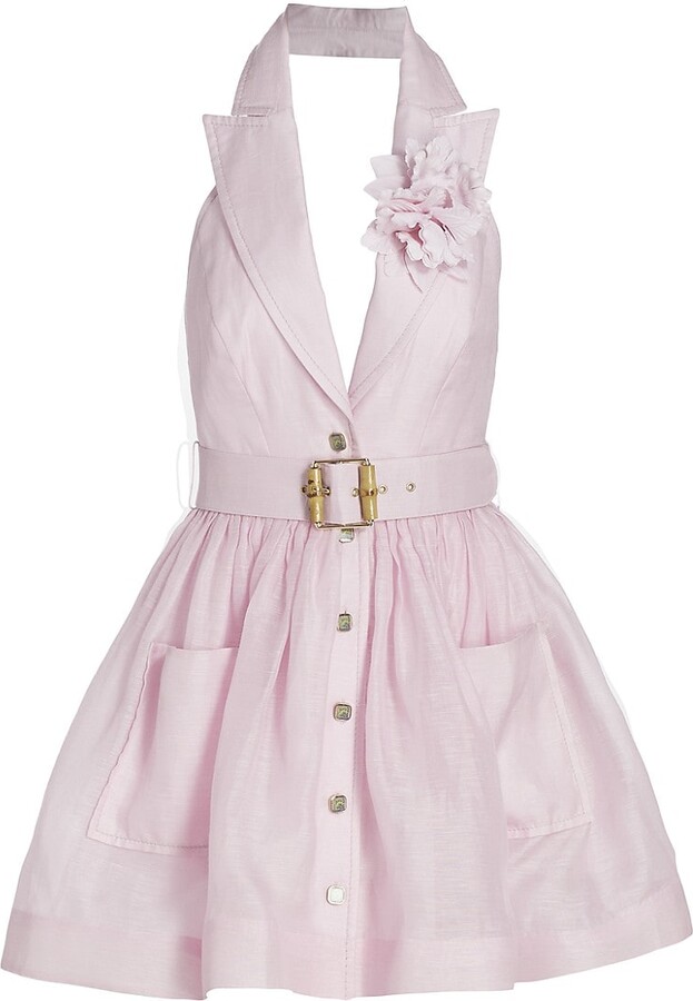 Zimmermann High Tide Belted Linen Tuxedo Minidress - ShopStyle