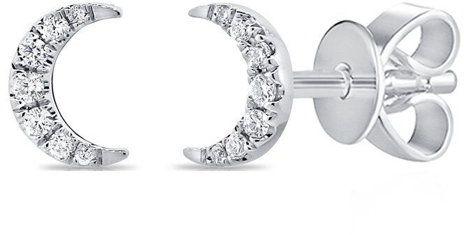 Sabrina Designs 14K 0.06 Ct. Tw. Diamond Moon Studs - ShopStyle Fine Earrings
