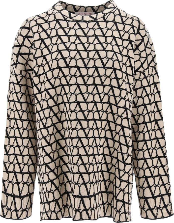Valentino Garavani Toile Iconographe Crew Neck Sweater - ShopStyle