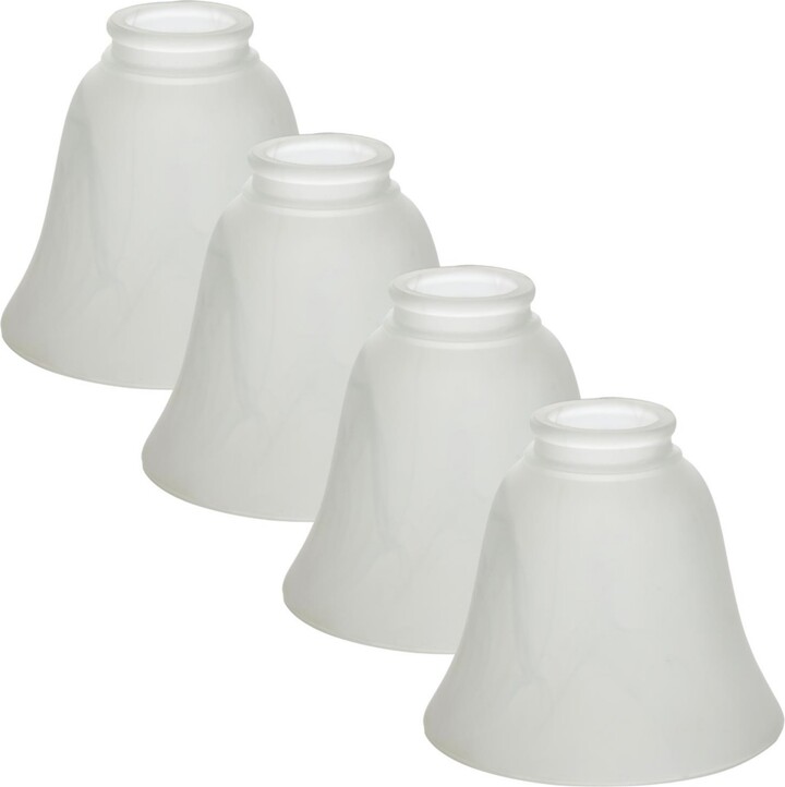 Lightaccents 4-Pack Ceiling Fan Light Covers -White Alabaster Glass ...