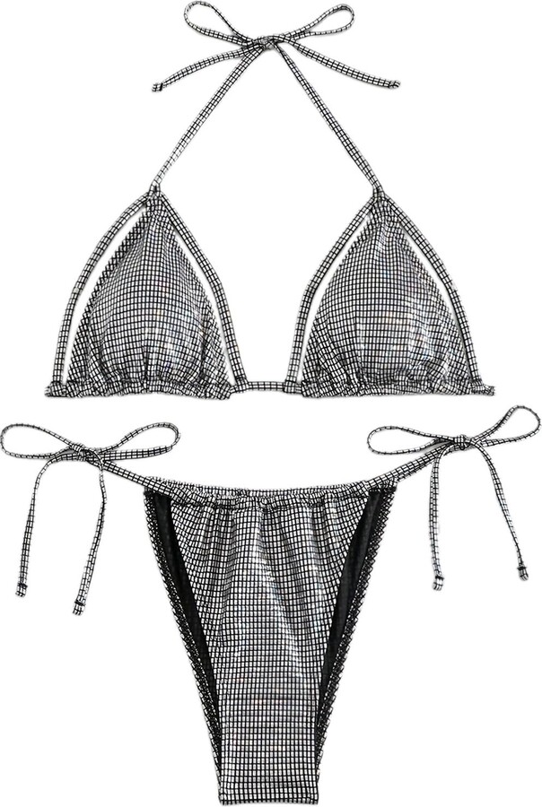 Generic Women's Strappy Lace Up Two Piece Bikini Beach Bathing Suit for ...