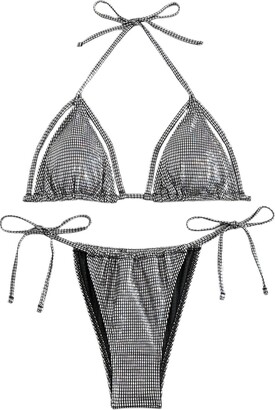 Generic Women's Strappy Lace Up Two Piece Bikini Beach Bathing Suit for ...